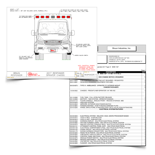 2017 Responder Ambulance Drawings Specifications