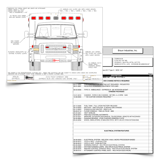 2018 Express Ambulance Drawings Specifications